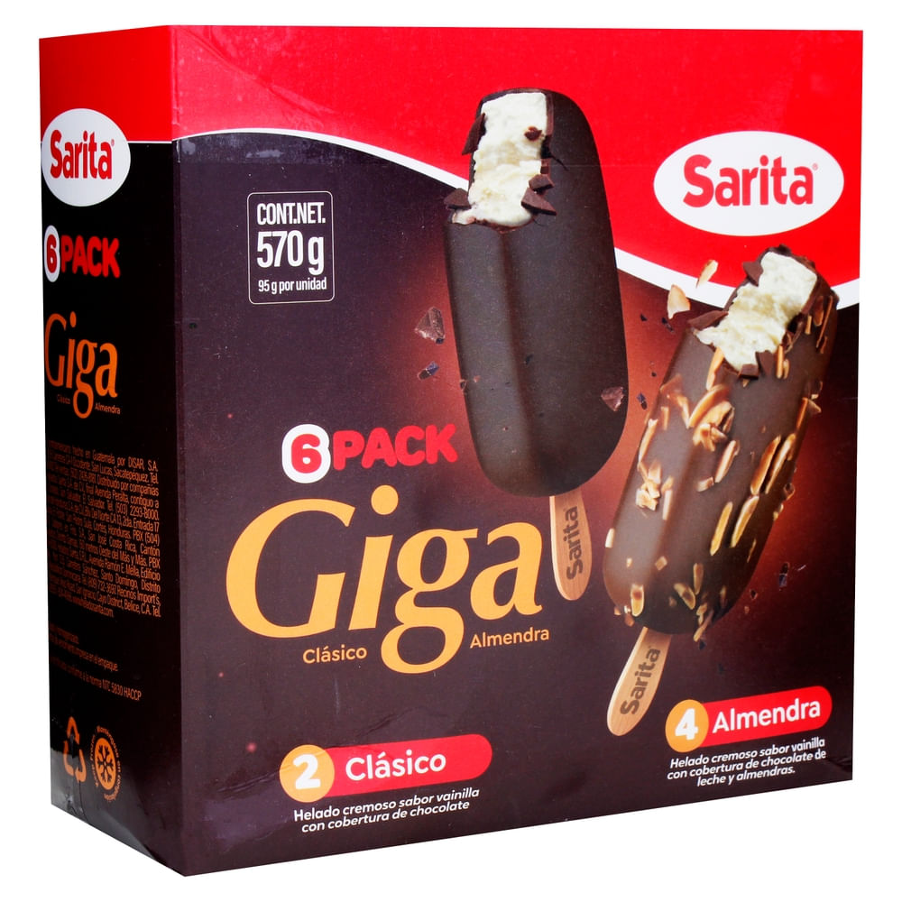 Comprar Helado Sarita Premium Giga 6 pack - 570 g | Walmart Walmart ...