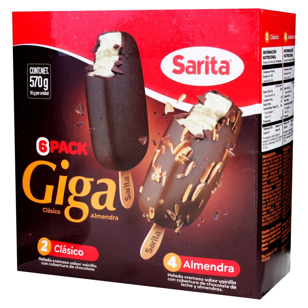 Comprar Helado Sarita Premium Giga 6 pack - 570 g | Walmart Walmart ...