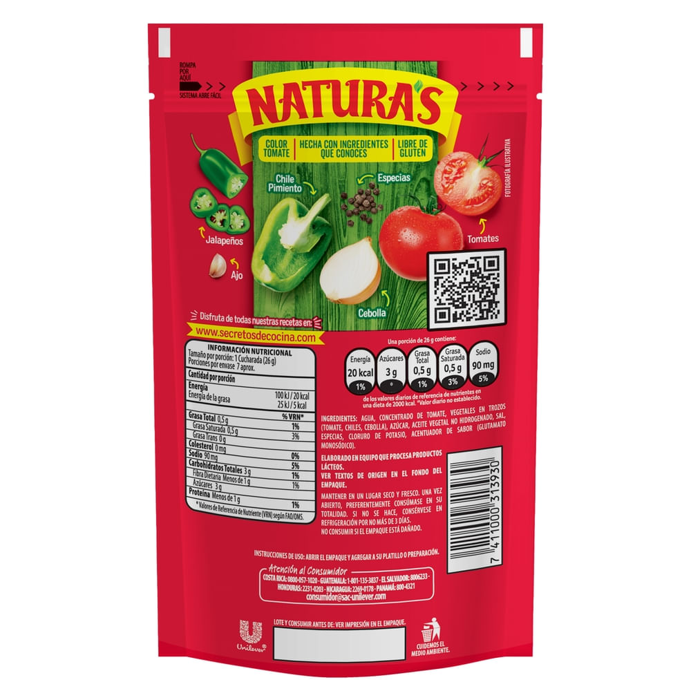 Comprar Salsa Naturas Ranchera en Tomate - 180 g| Walmart Guatemala ...
