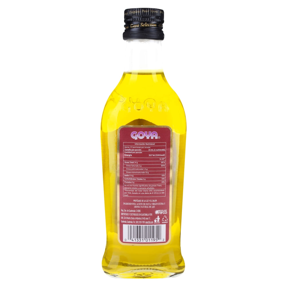 Comprar Aceite Goya Oliva Extra Virgen con Ajo - 250 ml | Walmart Guatemala