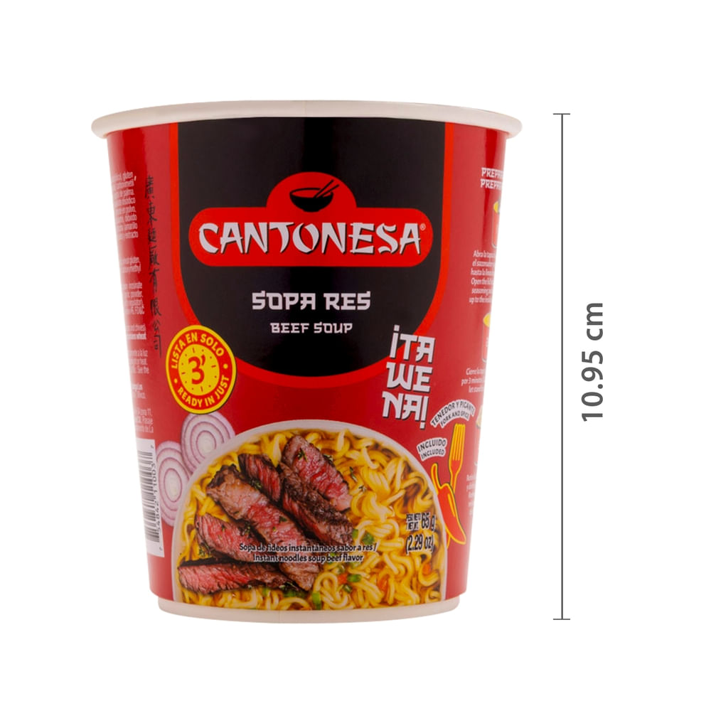 Comprar Sopa en vaso Cantonesa sabor res - 65 g | Walmart Guatemala ...