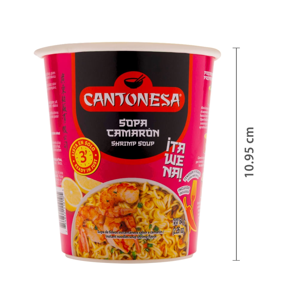 Comprar Sopa Instantanea Cantonesa Vaso Sabor Camarón - 64 g | Walmart ...