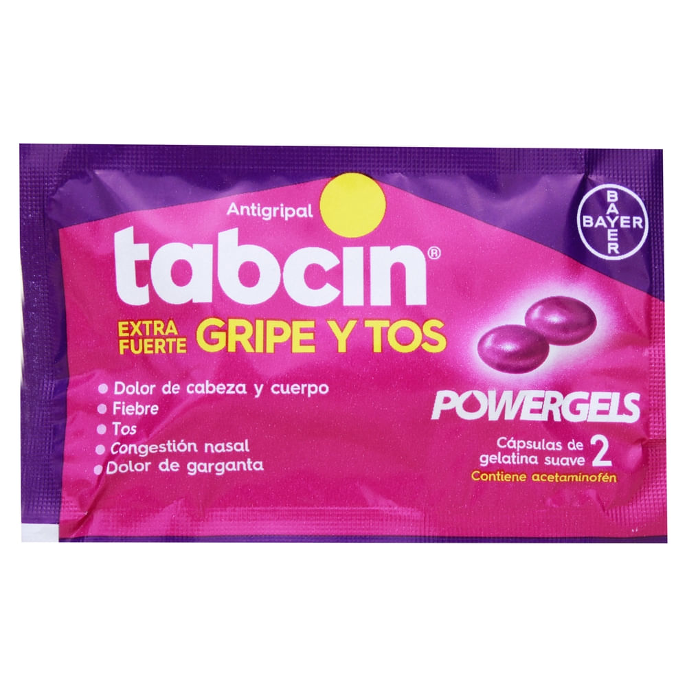 Comprar Tabcin Gripe y Tos Bayer Power Gels 2 Cápsulas por sobre ...