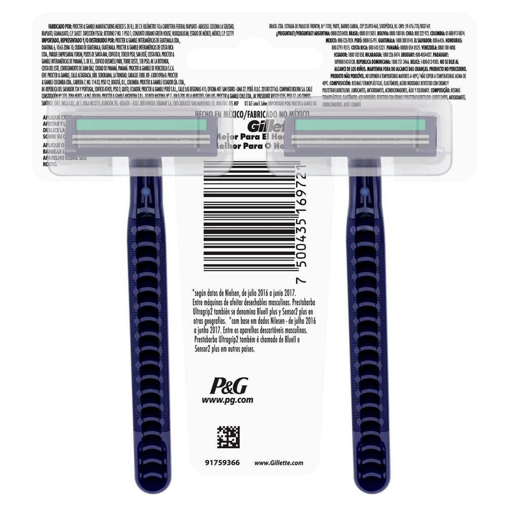 Gillette Presto Barba Ultra Grip2 2ea - Maxi Despensa | Guatemala