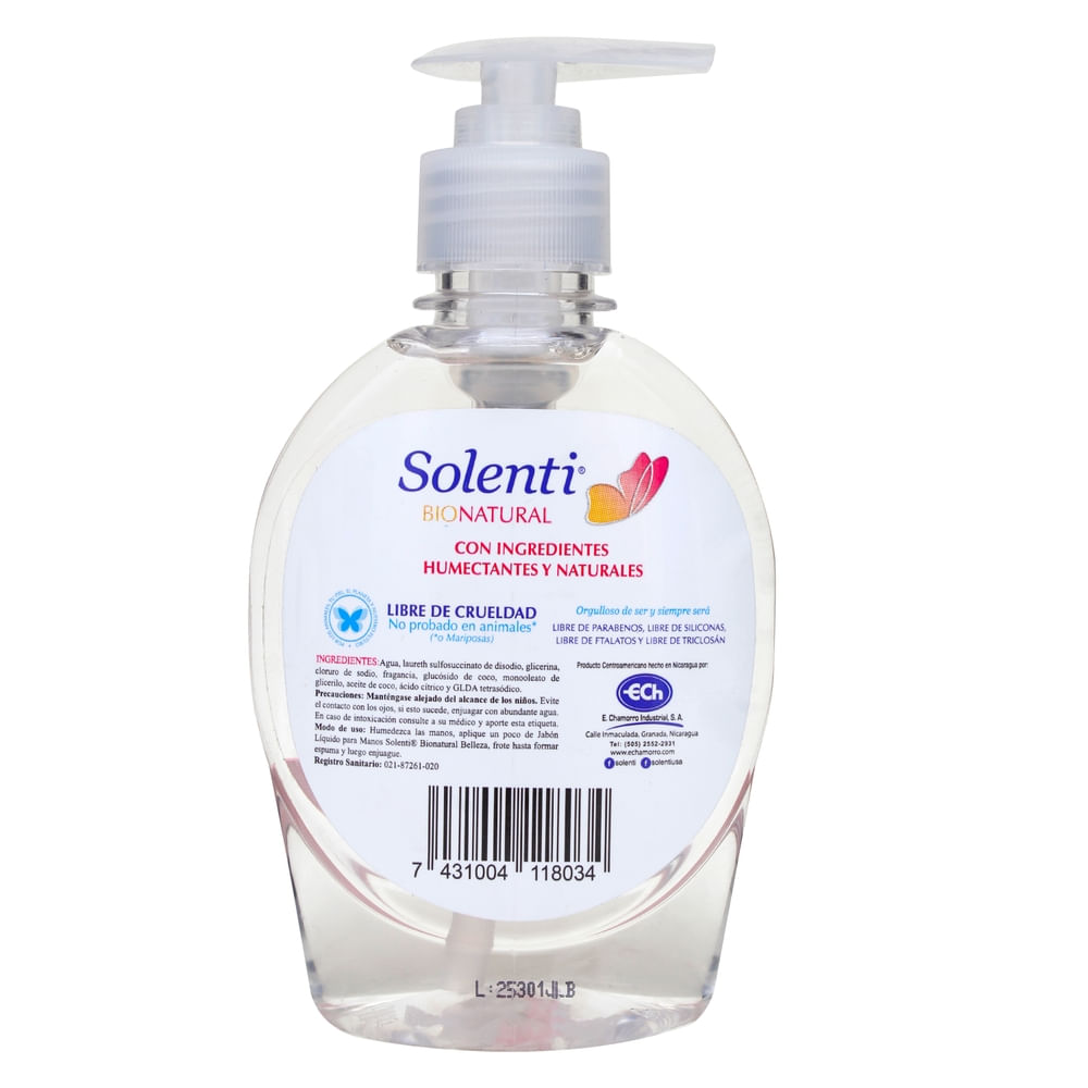 Comprar Jabón líquido Solenti bio natural belleza - 221 ml | Walmart ...