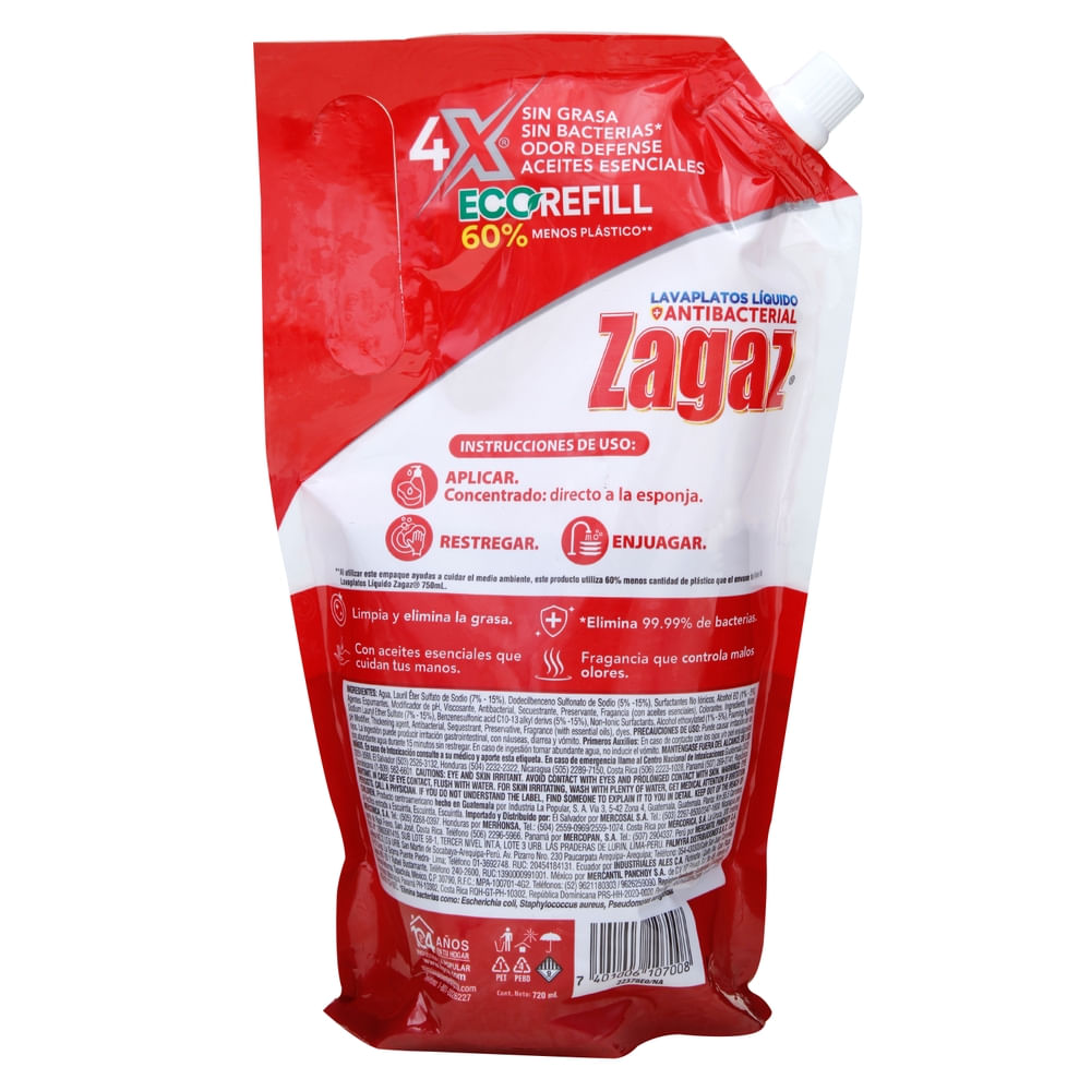 Comprar Lavaplatos Zagaz líquido frutos rojos -720 ml | Walmart ...