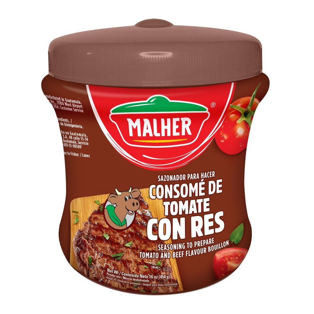 Comprar Sazonador MALHER® Consomé de Tomate con Res Bote - 454 g ...