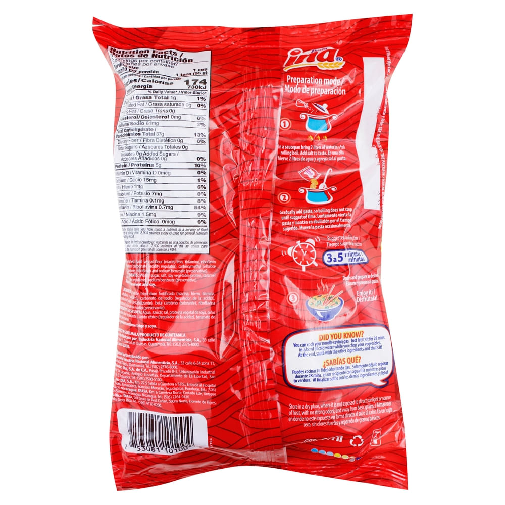 Comprar Pasta Ina Chao Mein Con Soya - 180 g | Walmart Guatemala ...