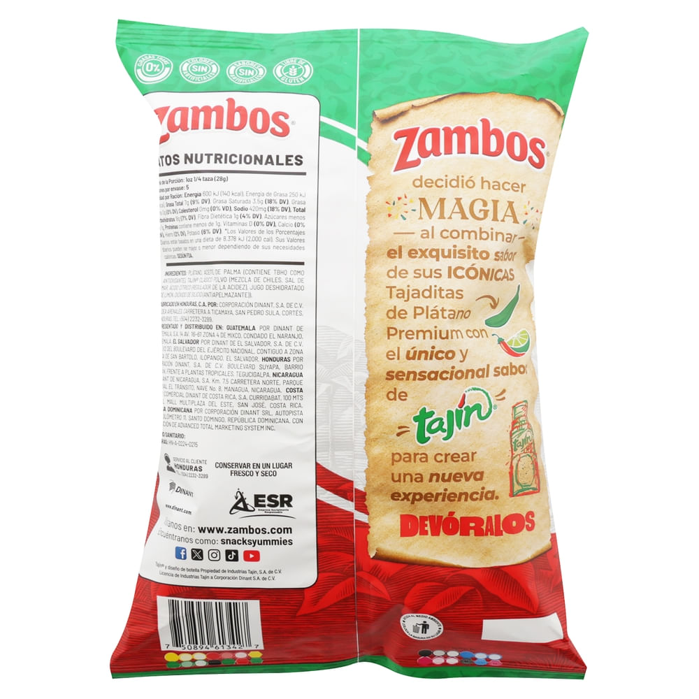 Zambos Platano Con Tajin - 140 g - Walmart | Guatemala