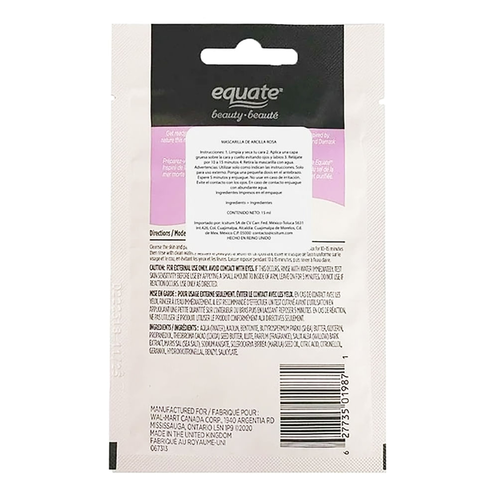 Comprar Equate Pink Clay Mask 1ea | Walmart El Salvador - Walmart ...
