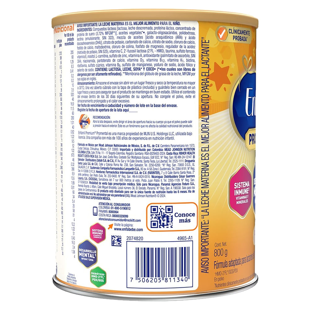 Formula Enfamil promental 0 a 12 meses -800 g - Maxi Despensa | Compra ...