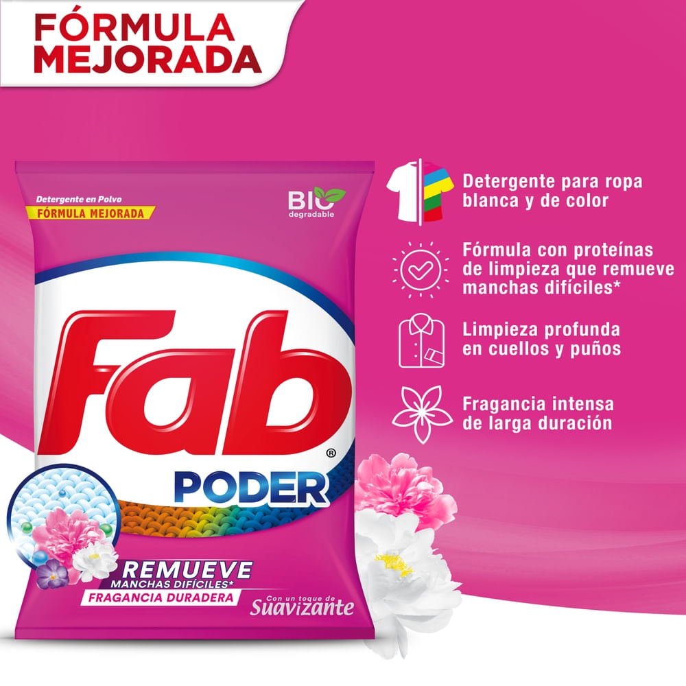 Comprar Detergente Fab 3 En Polvo Aroma Flores Amores - 4500 g ...