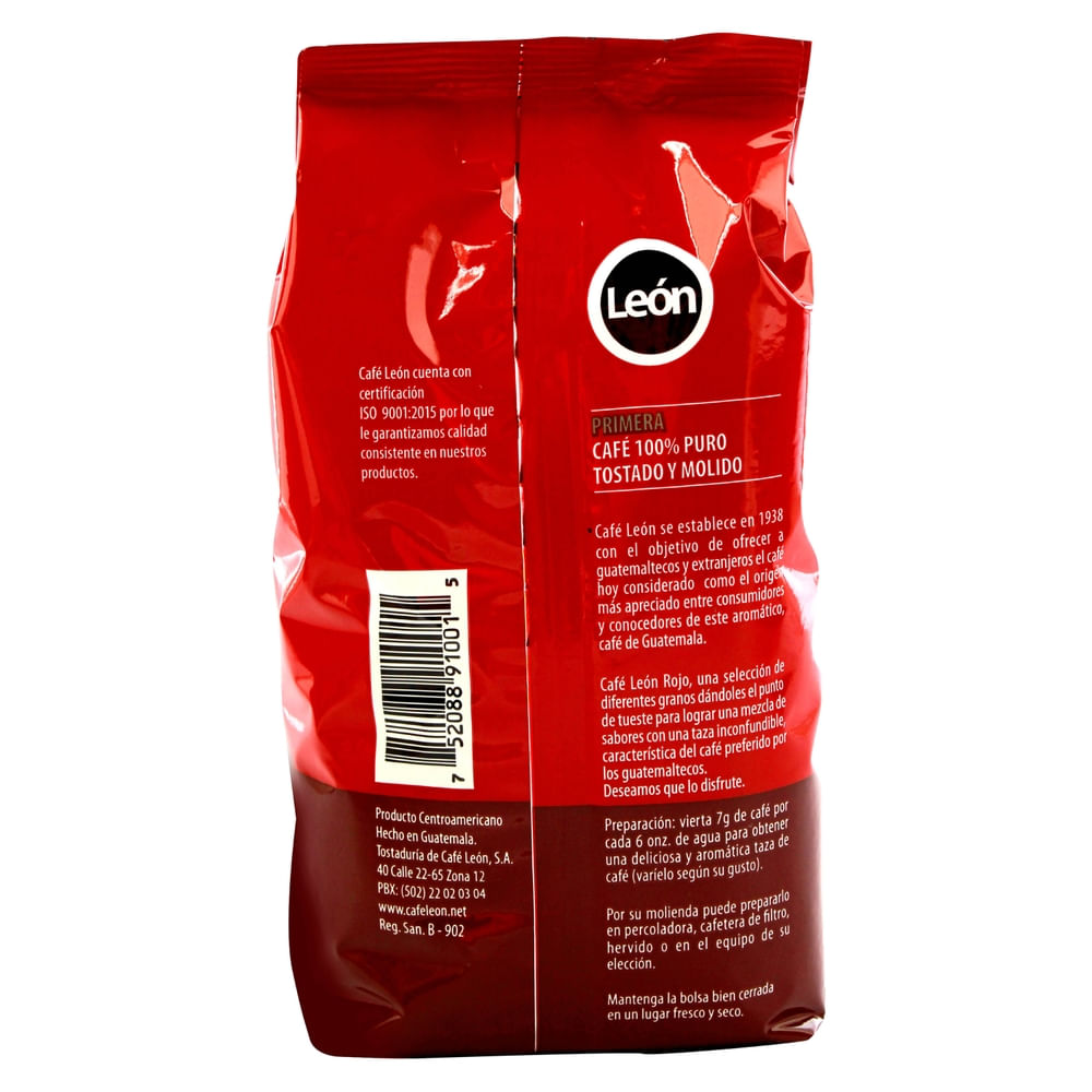 Comprar Café León 100% Puro Tostado Y Molido Rojo - 350 g | Walmart ...