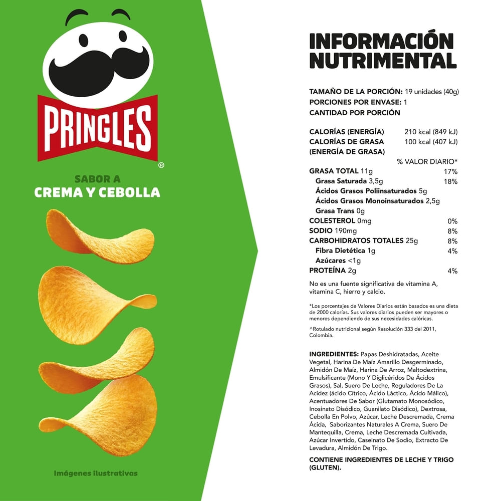Comprar Papas Pringles Crema y Cebolla - 40 g | Walmart Walmart ...