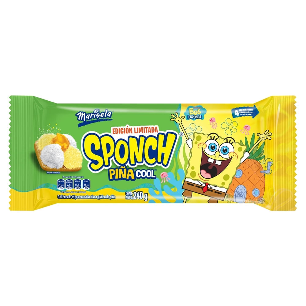 Comprar Galleta Marinela Sponch Piña Cool 4 pack - 240 g | Walmart ...