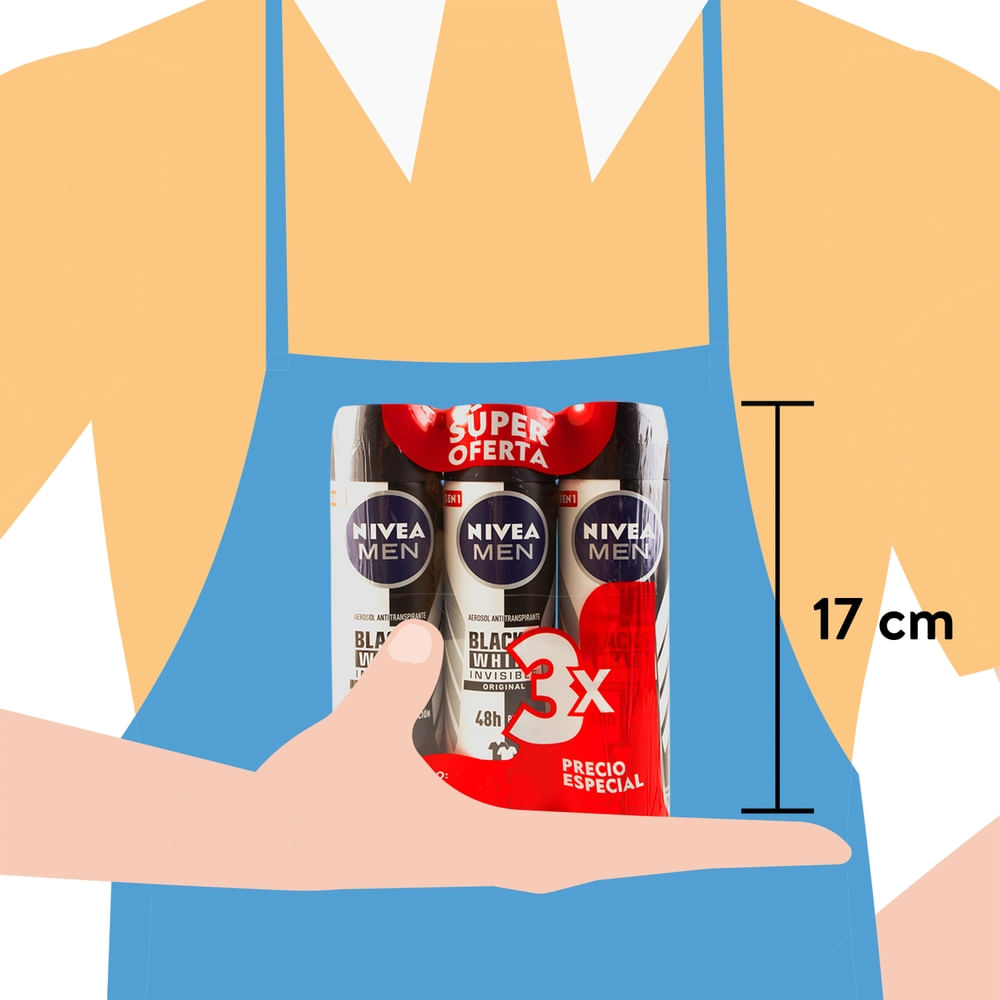 Comprar Desodorante Nivea Men Spray 3 Pack Black & White Power -450ml ...