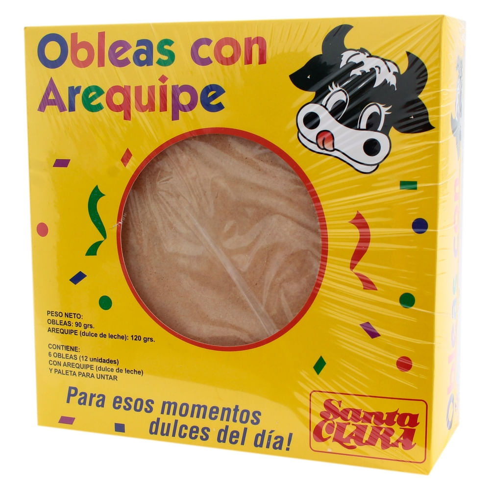 Comprar Obleas Santa Clara Con Arequipe - Obleas 90g, Arequipe 120g ...
