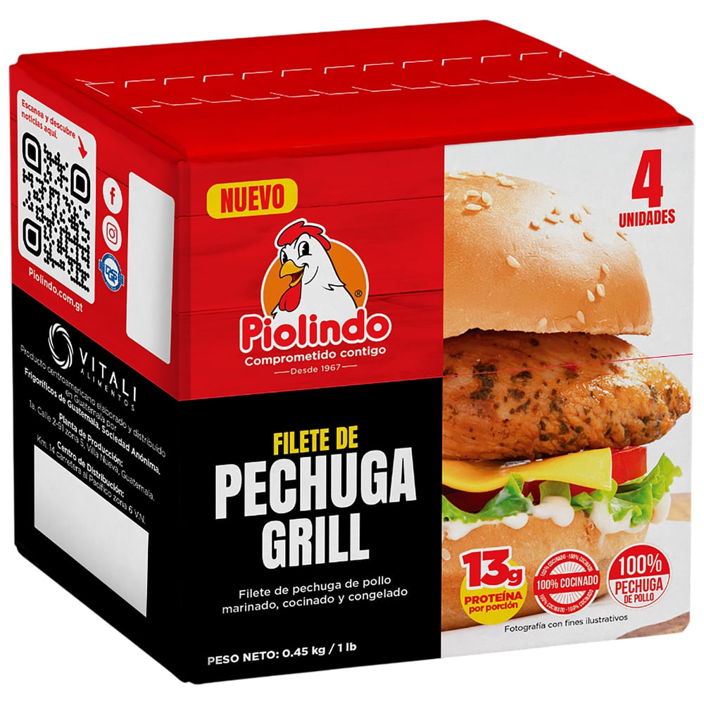 Comida Congelada Pio Lindo Pech Pollo Grill 454g