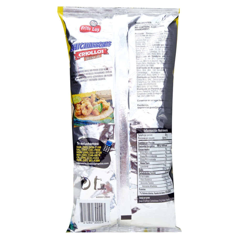 Comprar Snack Frito Lay Chicharrones Criollos Originales - 180 g ...