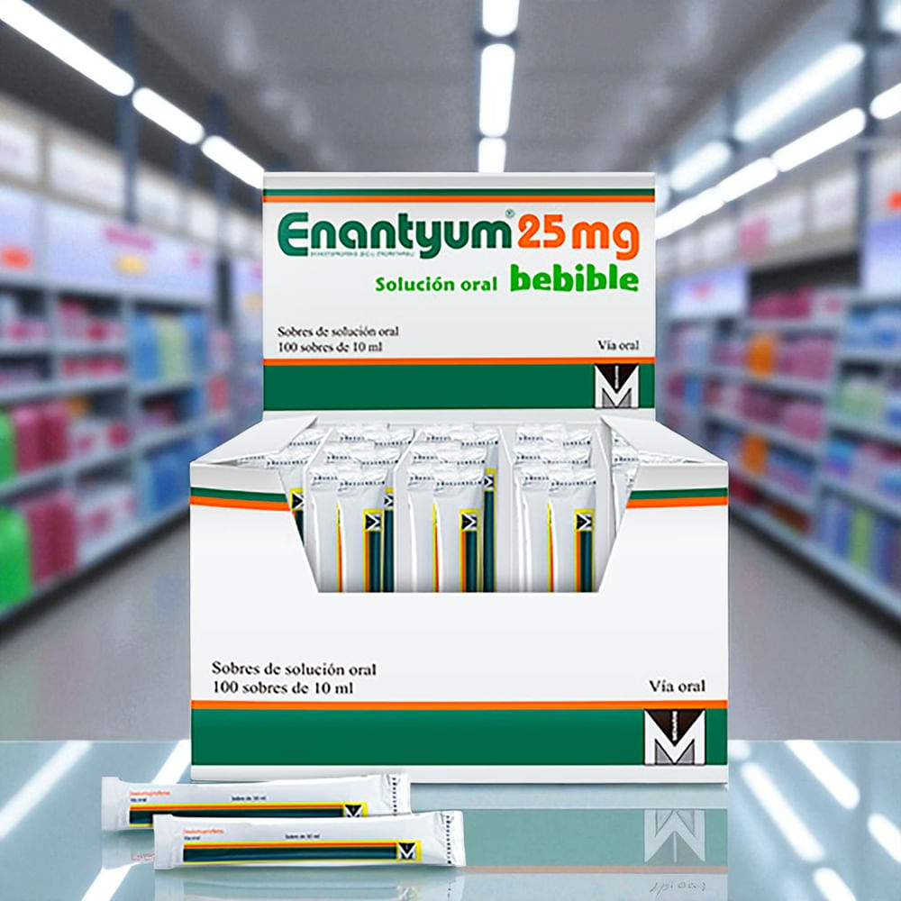 Comprar Enantyum 25 mg caja 100 sobres bebibles de 10 ml cada uno ...