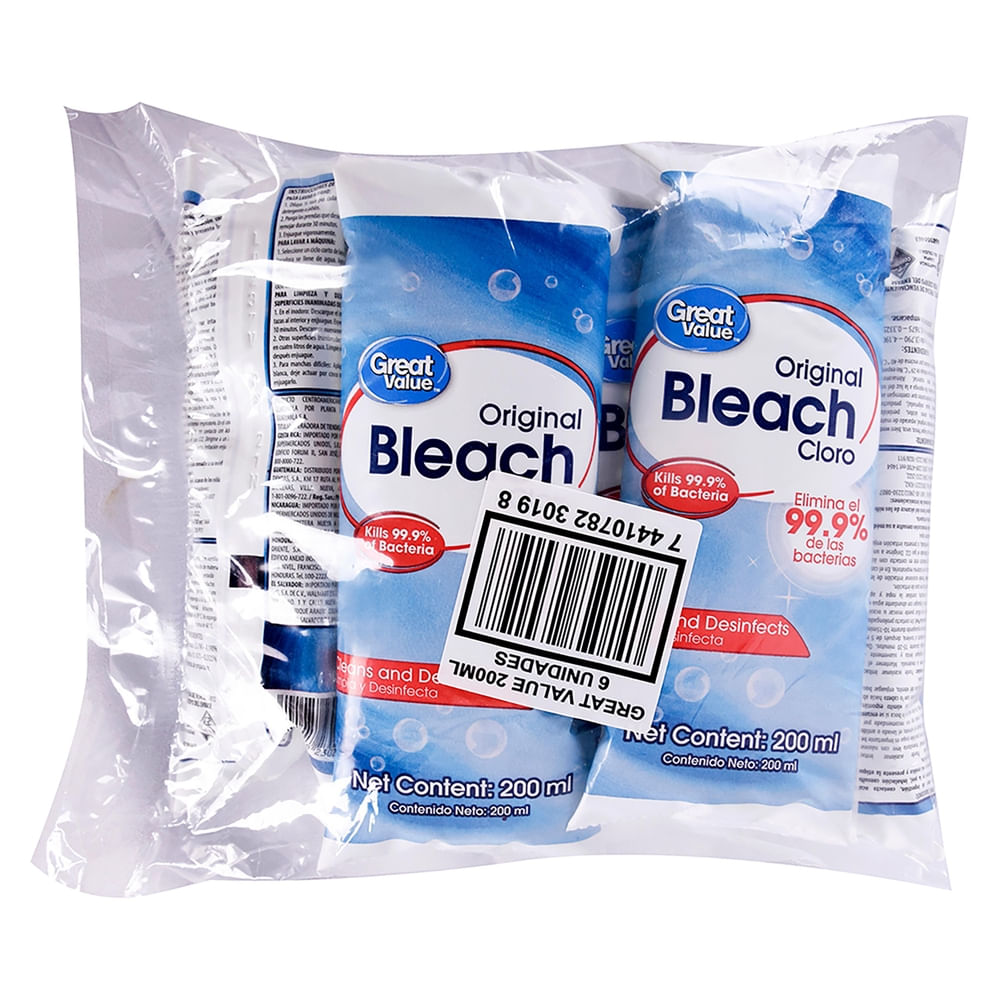 Comprar Cloro Marca Great Value Original 6 Pack - 1200 ml | Walmart ...