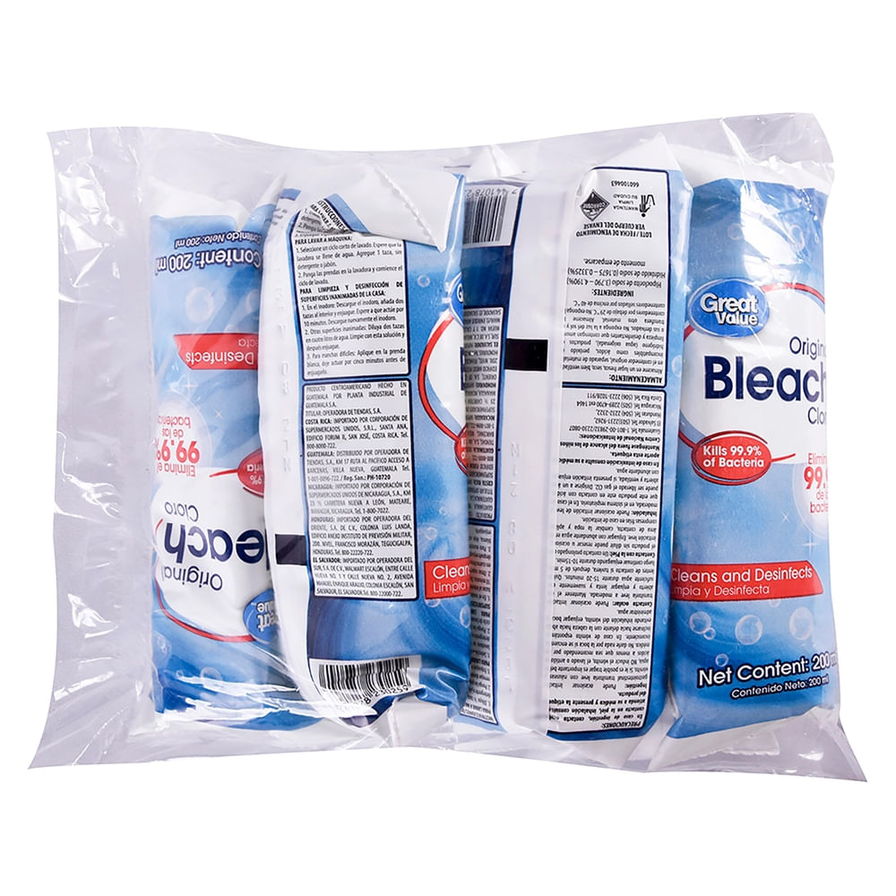 Comprar Cloro Marca Great Value Original 6 Pack - 1200 ml | Walmart ...