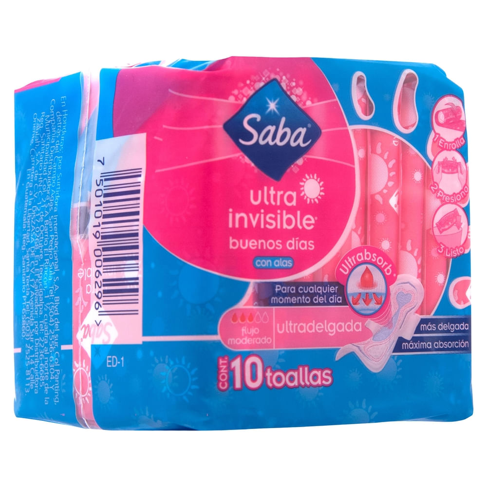 Comprar Toallas Femeninas Saba Ultra Invisible Ultradelgada Flujo ...