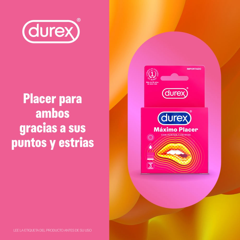 Comprar Condones Durex Máximo Placer Látex Natural Con Puntos Y Estrías ...