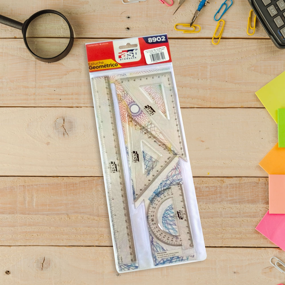 Comprar Estuche de geometría Continental escolar reglas transparentes ...
