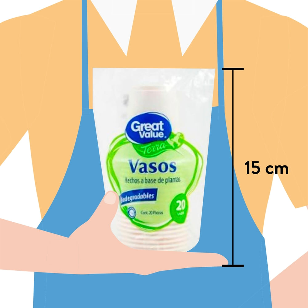 Comprar Vaso Desechable Bio Marca Great Value 8 Onzas - 20 Unidades ...