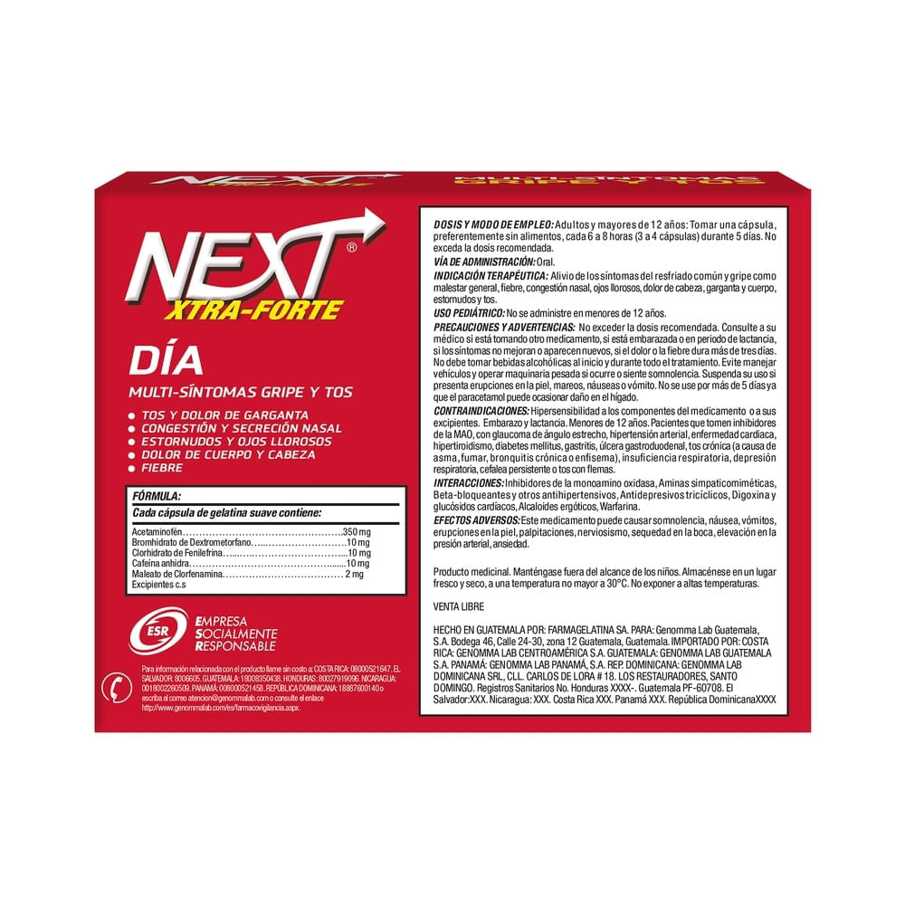Comprar Antigripal Next Xtra Forte Día - 10 Gelcaps | Walmart Guatemala ...