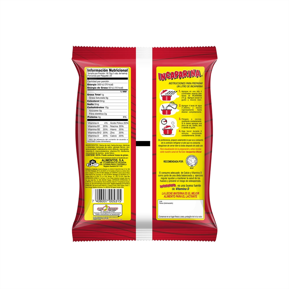 Comprar Atol Incaparina Natural con proteinas - 450 g | Walmart Guatemala