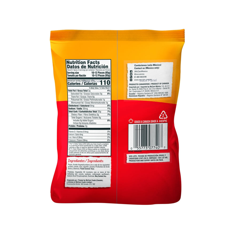 Comprar Papas Mccain Fritas Corte Recto - 500 g | Walmart Walmart ...