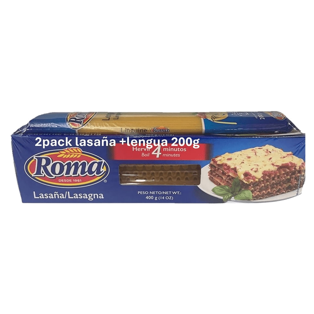 2pack Lasagna 400gr Lengua 200gr Roma - Paiz | Guatemala