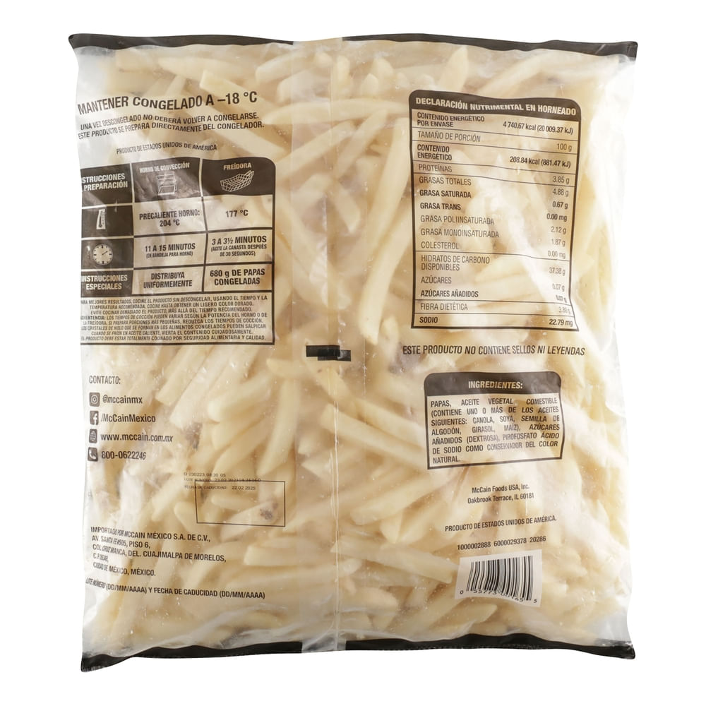 Comprar Papas Mccain Corte Recto -2270 g | Walmart Walmart Guatemala ...