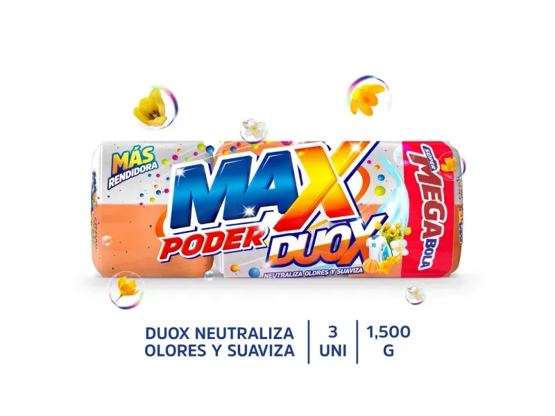 Comprar Jabón Max Poder, Duox Naranja Súper Mega Bola 3 pack 1500 g ...